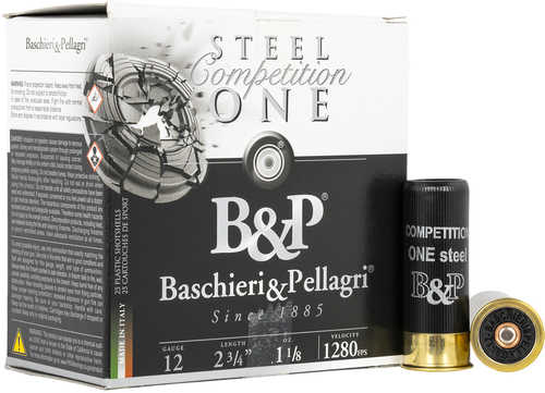 12 Ga Steel-9 1-1/8 oz 2-3/4" 25 Rds Baschieri & Pellagri Shotgun Ammo ...